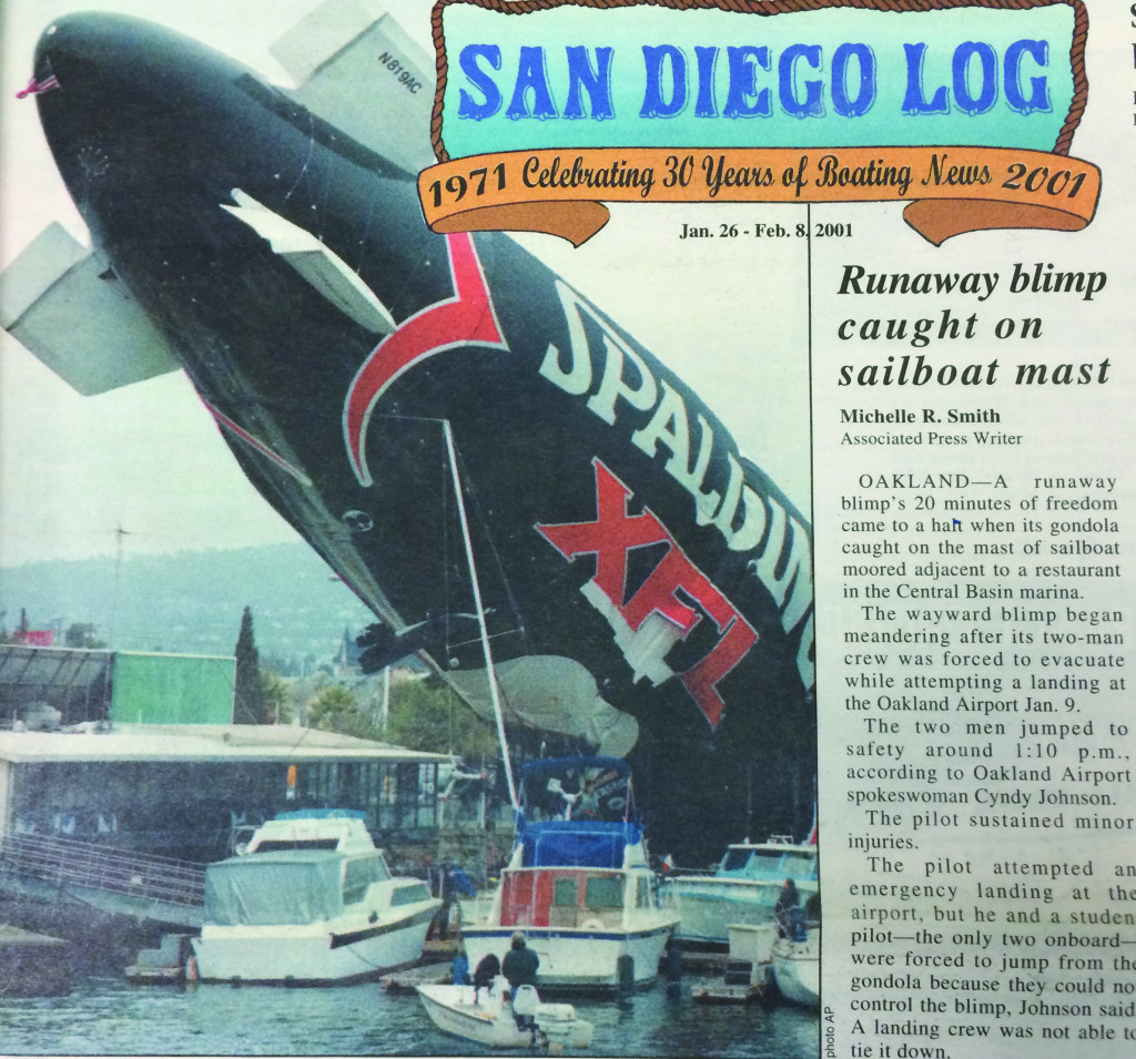 2001: Runaway blimp caught on sailboat mast | The Log